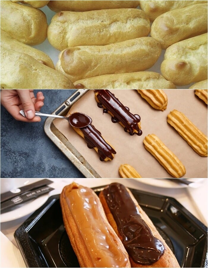Receita de Éclair e recheios - Éclair ou bomba